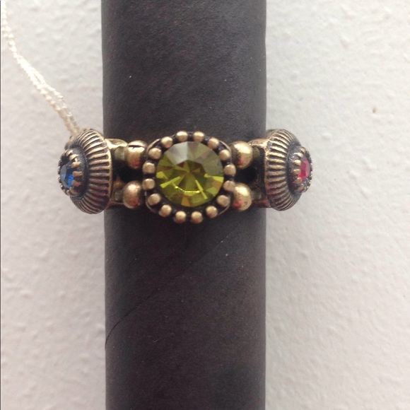 Jewelry | Ring With 6 Multi Colored Crystals On A Band | Poshmark